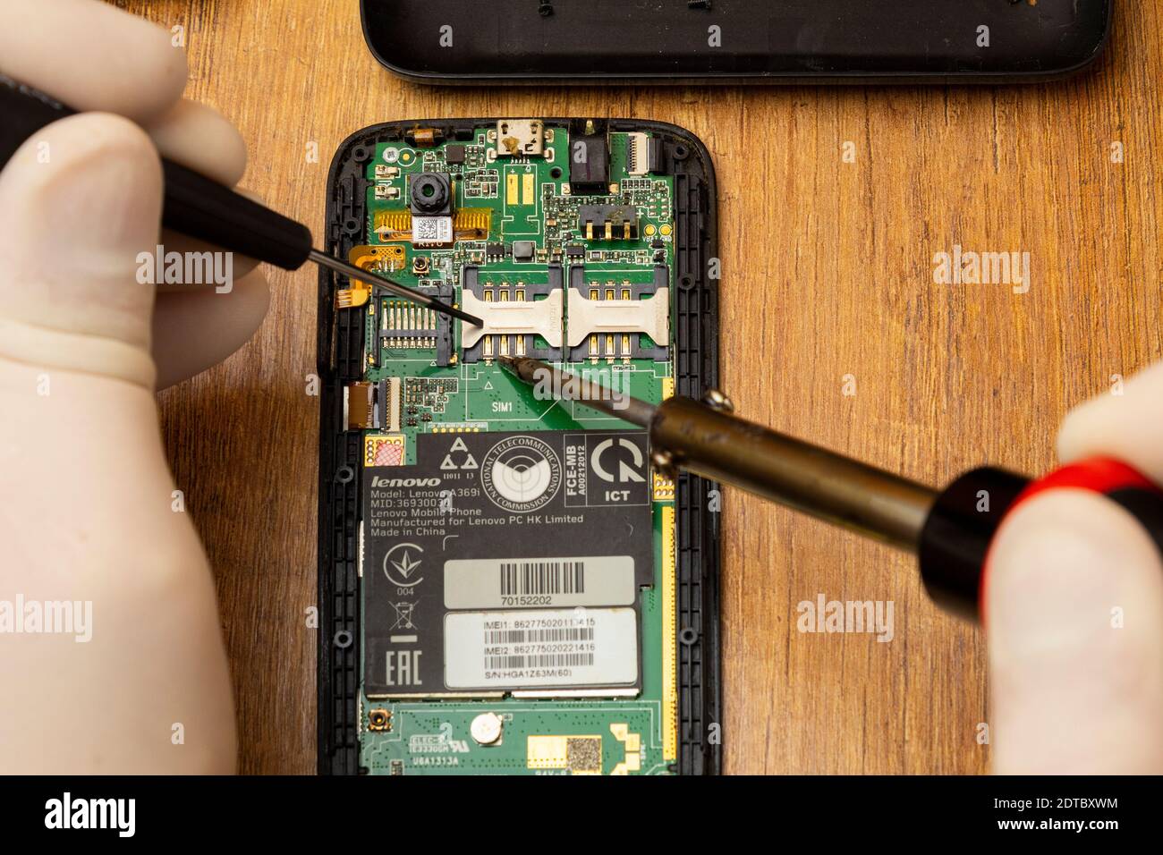 Mobile phone repair. Background and copy space Stock Photo - Alamy