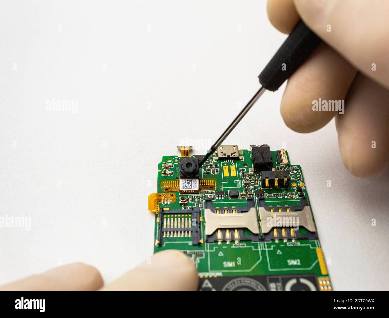Mobile phone repair. Background and copy space Stock Photo - Alamy