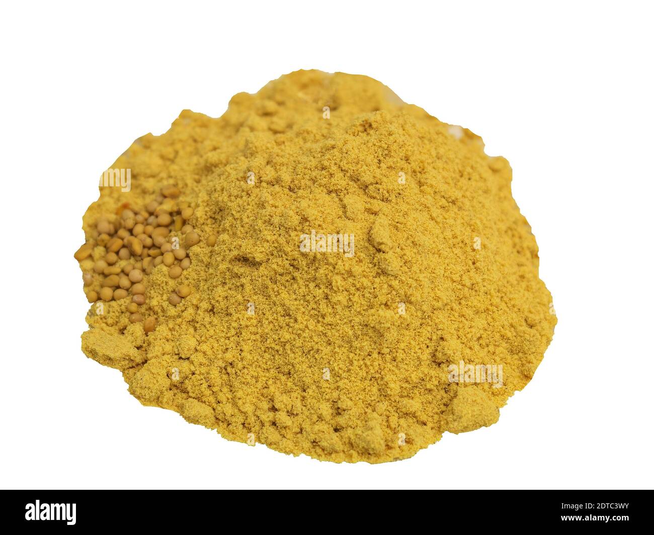 Mustard powder on a white background isolate Stock Photo - Alamy