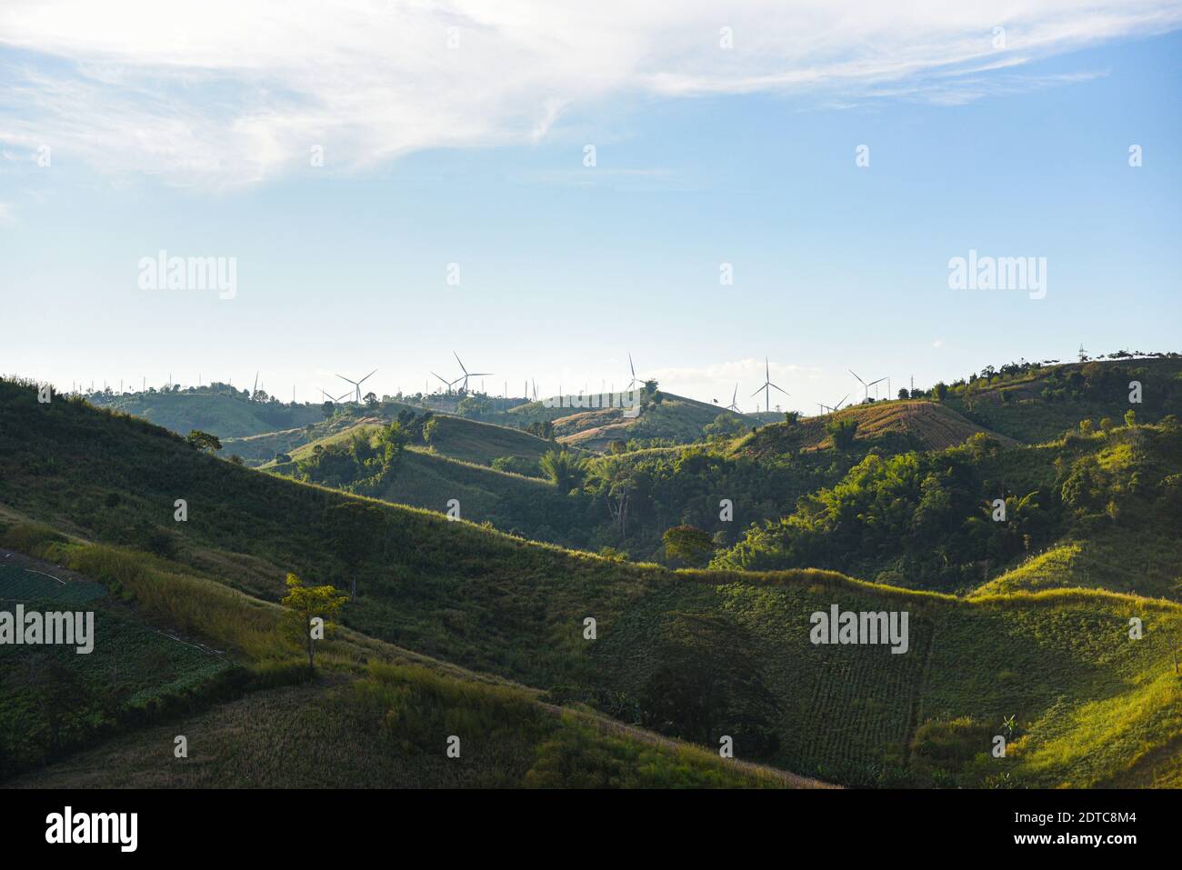 wind turbine landscape natural energy green Eco power concept at wind ...