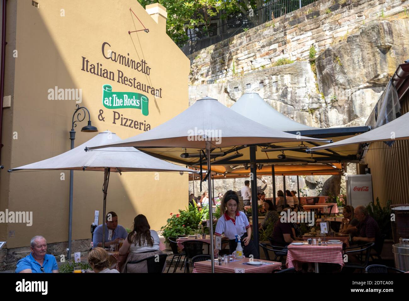 Italian restaurant with diners eating outside in the Rocks area of ...