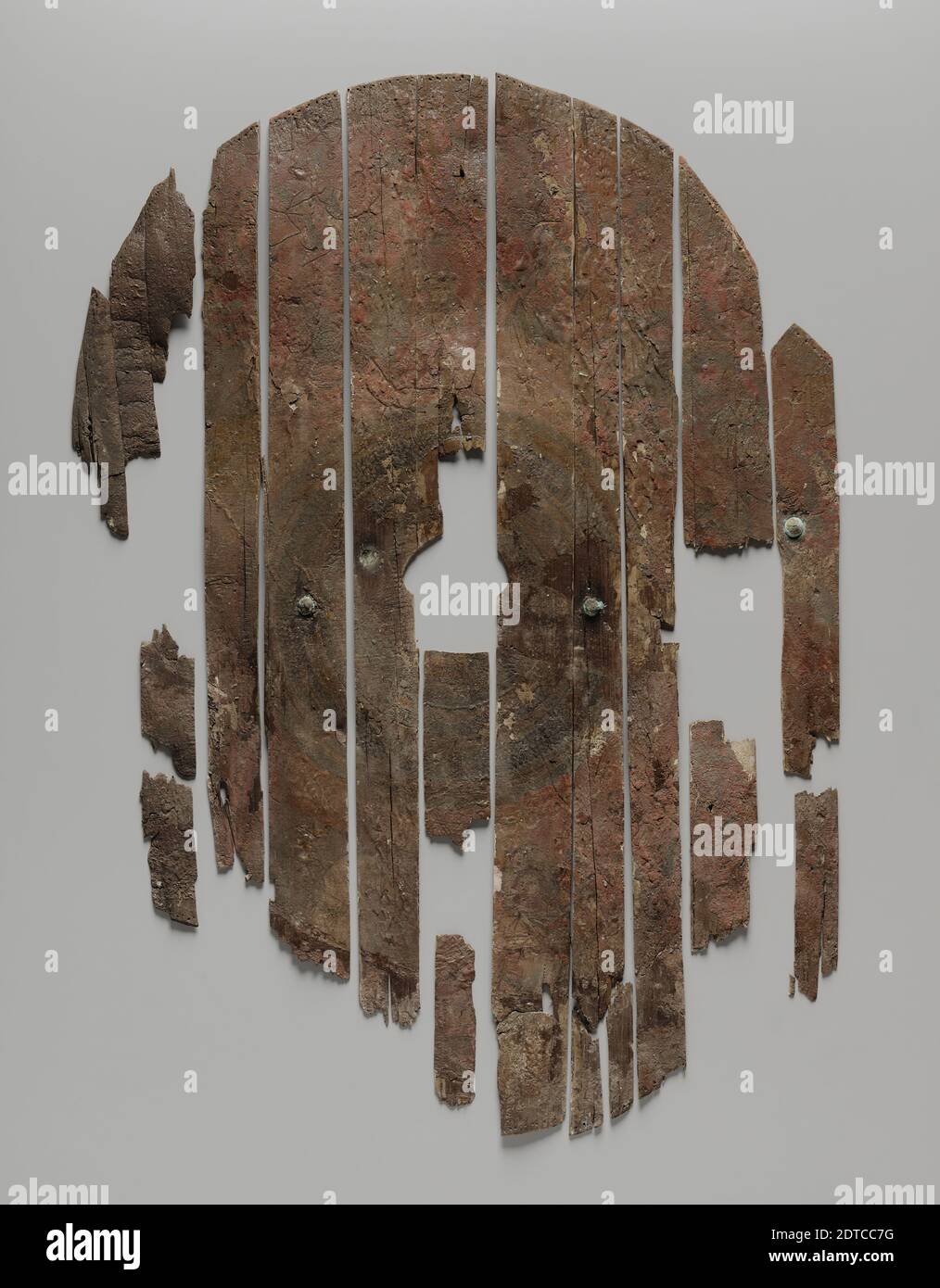 Shield painted with two scenes from Iliad, mid-3rd century A.D., Poplar ...