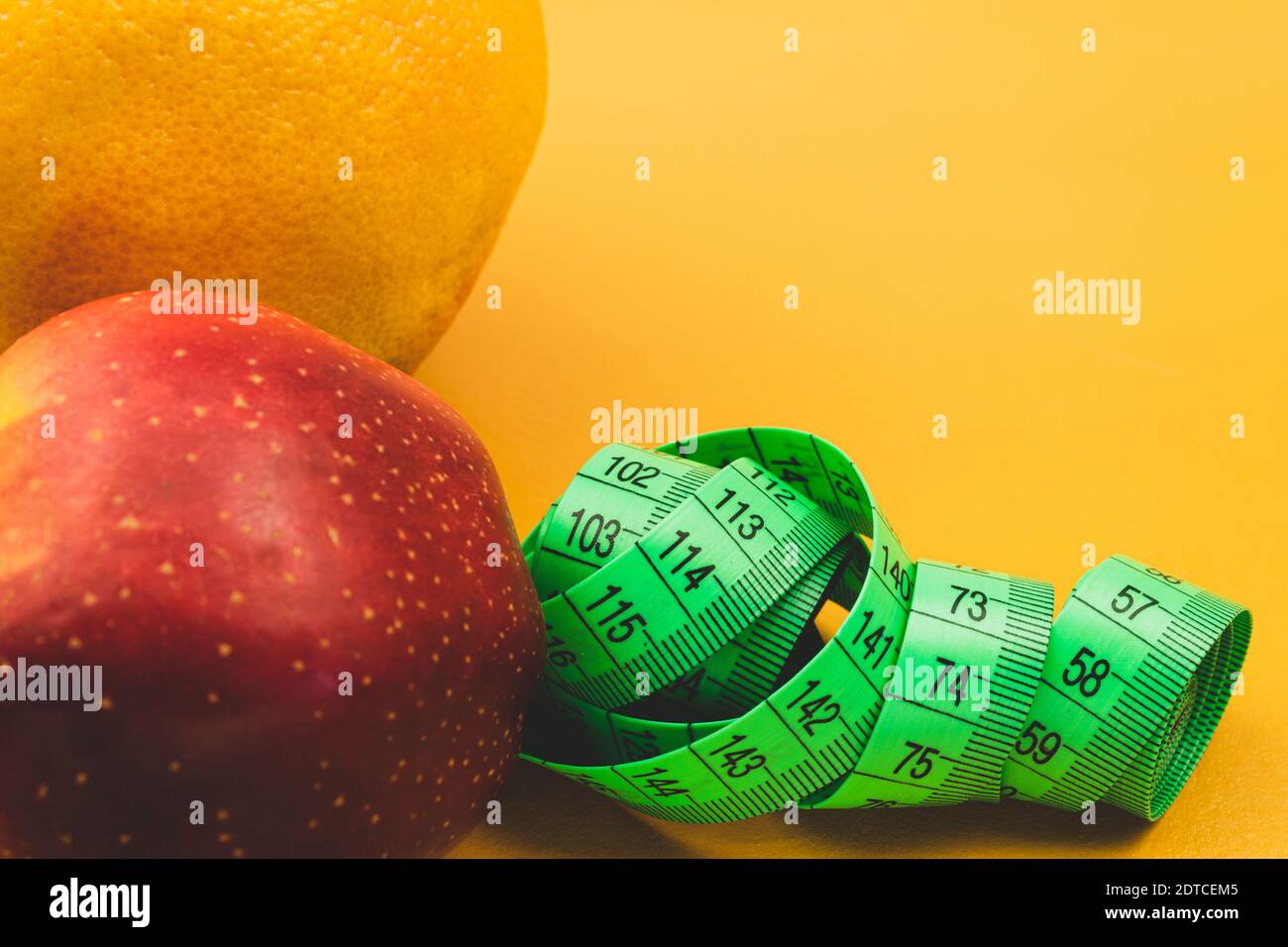 Apple grapefruit and meter side view. Diet set. Frame blank for the ...