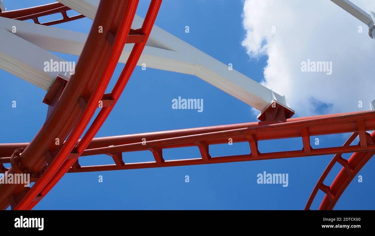 Red roller coaster hi-res stock photography and images - Alamy