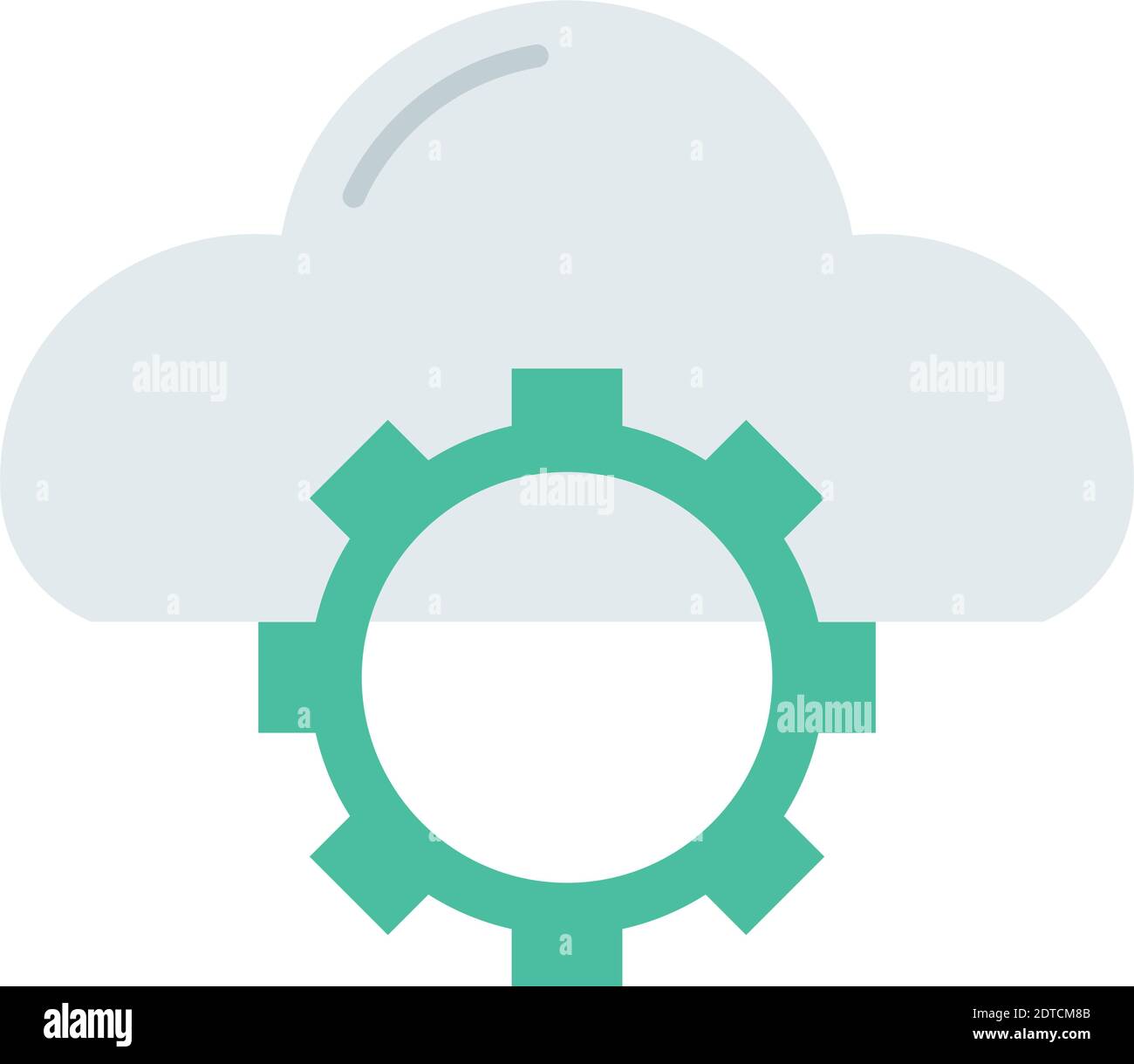 gear machine with cloud flat style icon Stock Vector Image & Art - Alamy
