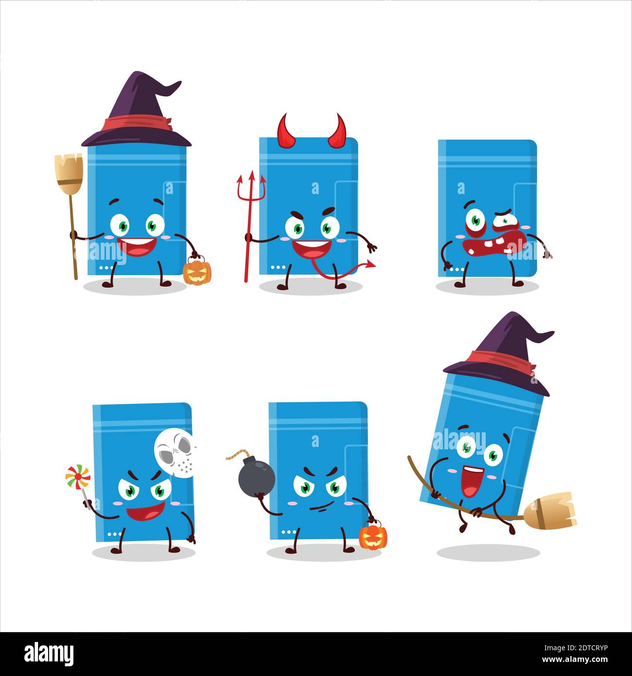 Halloween expression emoticons with cartoon character of power bank ...