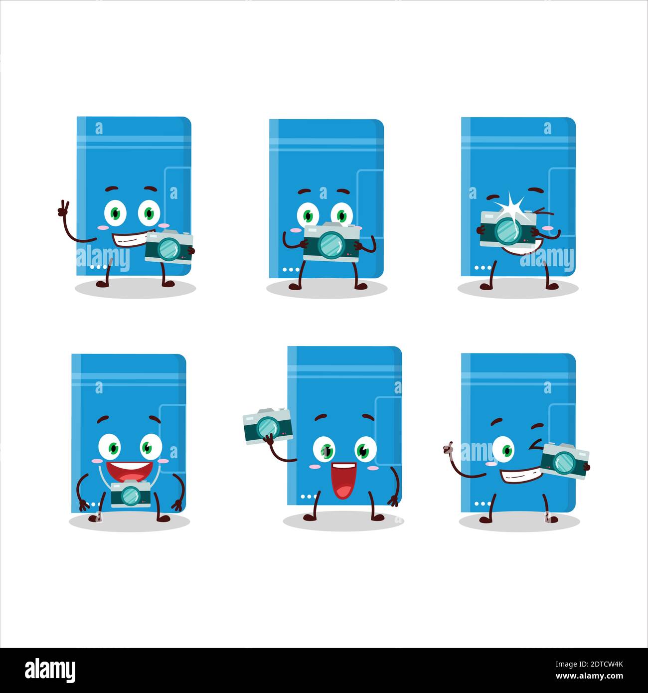 Photographer profession emoticon with power bank cartoon character ...