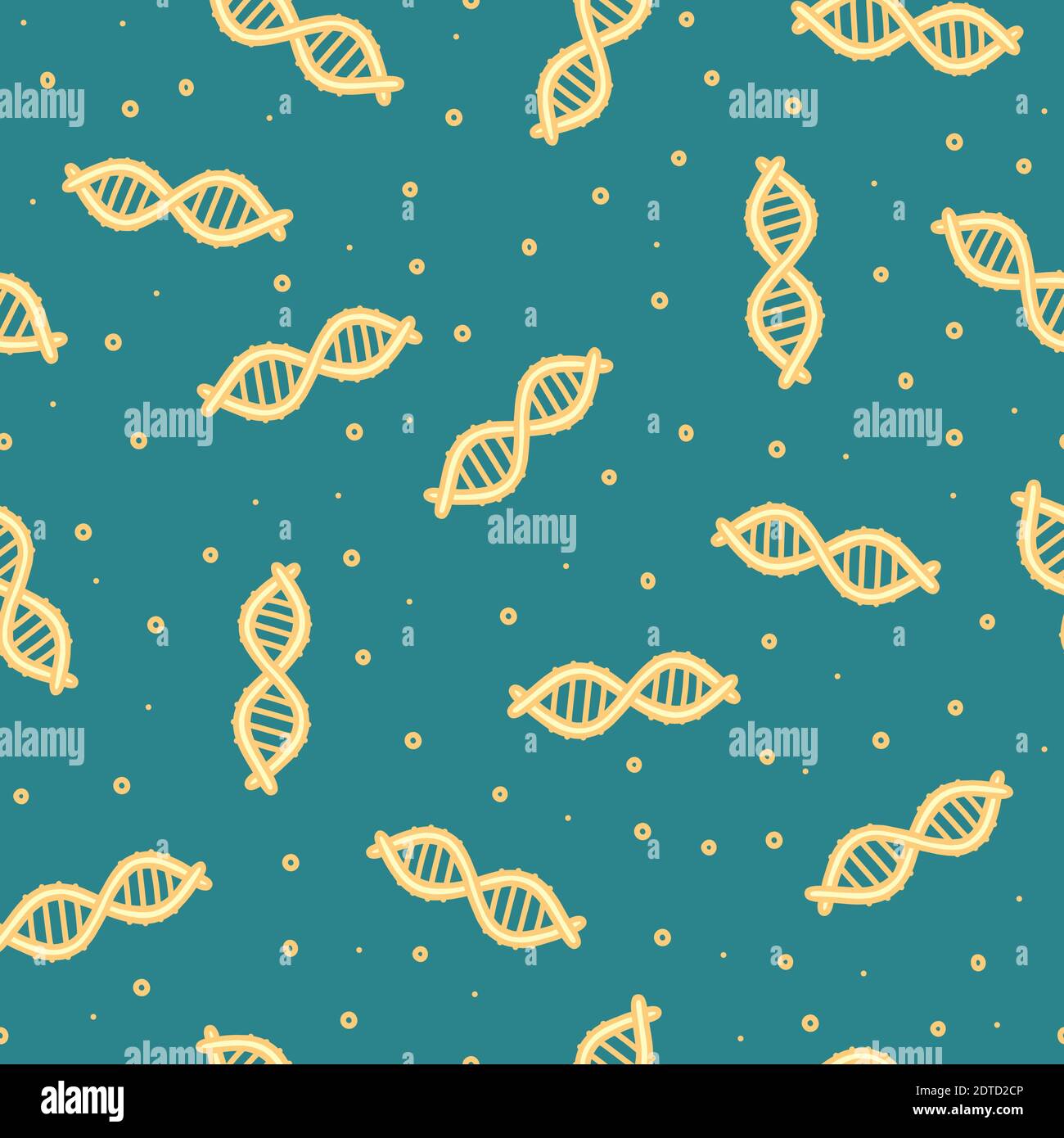 Seamless pattern with genetic topic. Hand drawn DNA molecule in doodle ...