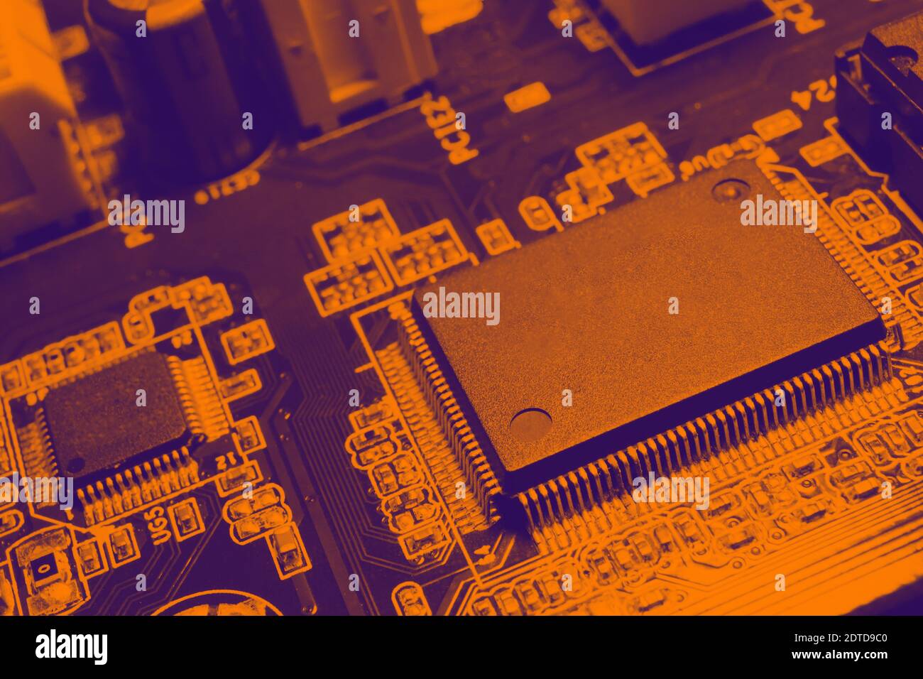 Close up view of central computer processor CPU blank microchip for ...