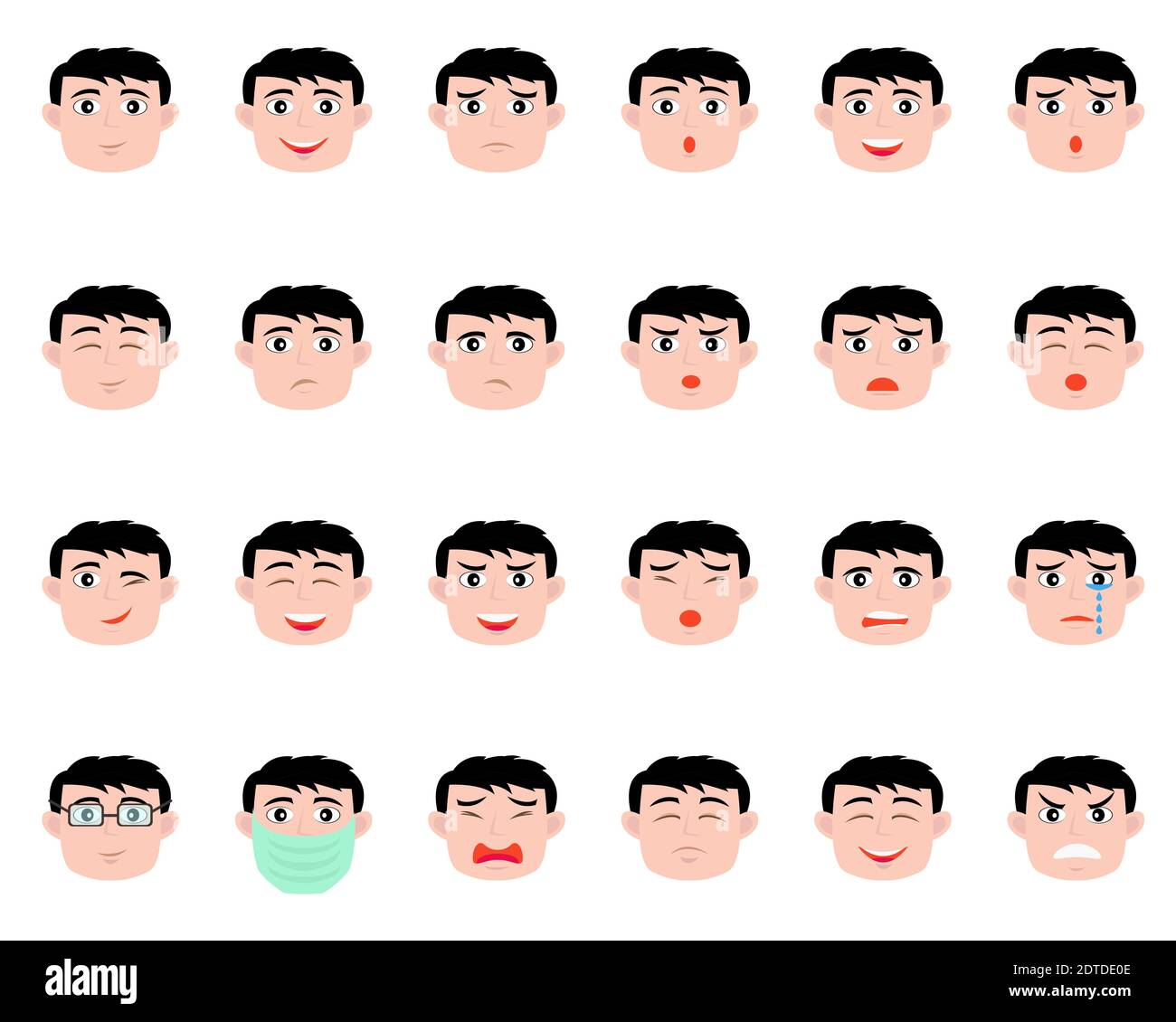 Illustration vector design of face expression boy set template Stock ...