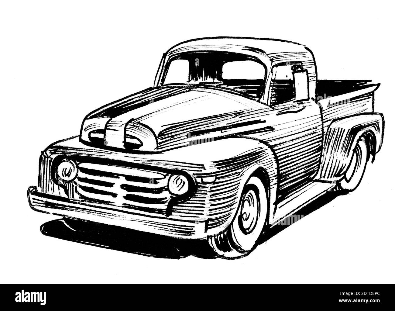 Vintage truck drawing Black and White Stock Photos & Images - Alamy
