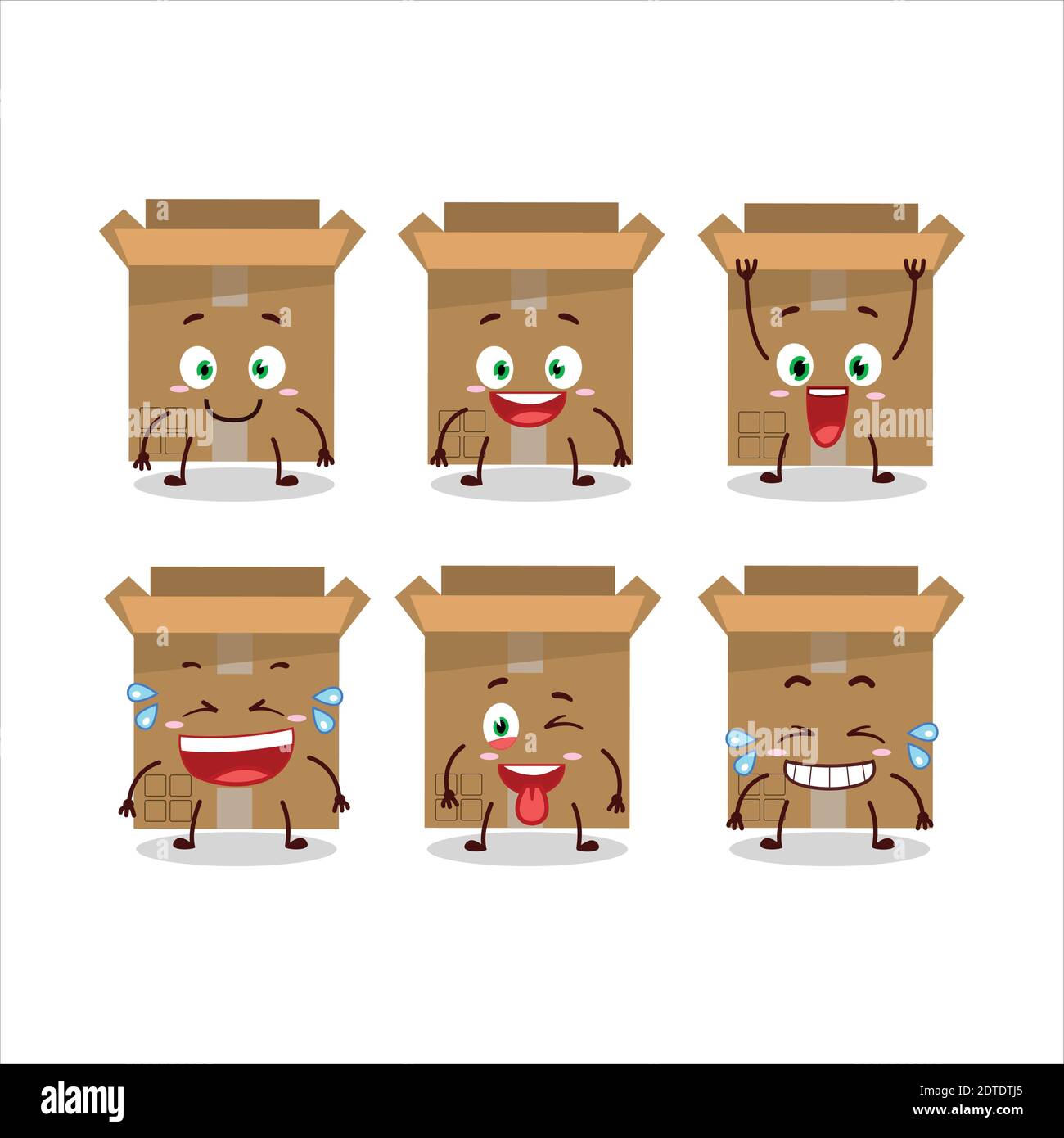 Cartoon character of carton box with smile expression. Vector ...