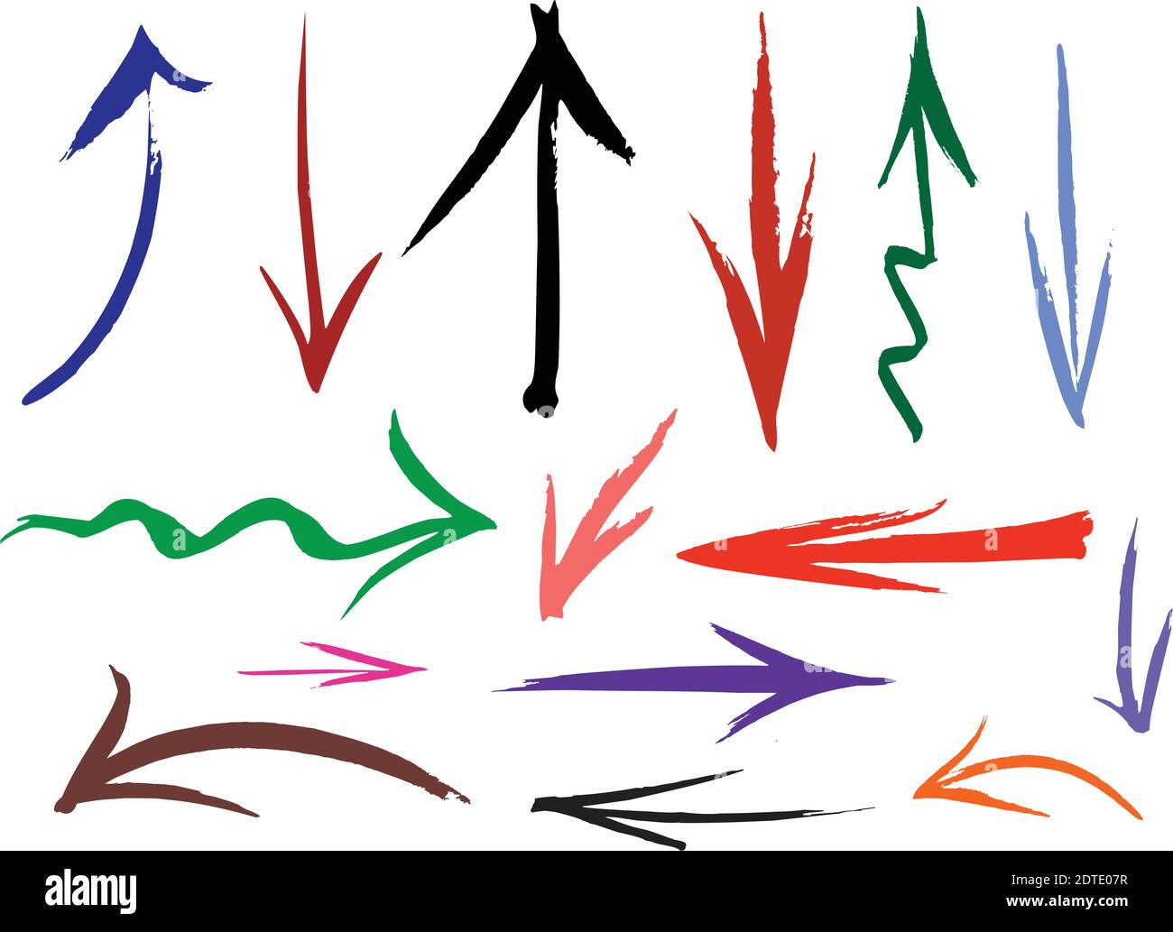 Collection of hand drawn doodle style arrows in various directions and styles Stock Vector Image ...