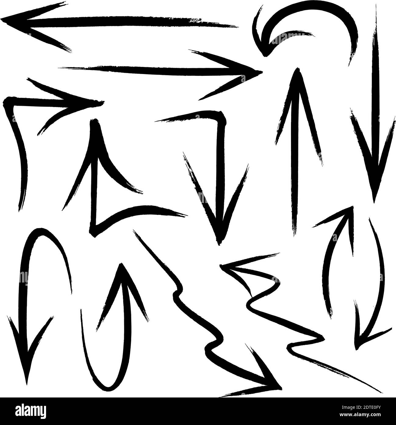 Collection of hand drawn doodle style arrows in various directions and styles Stock Vector Image ...