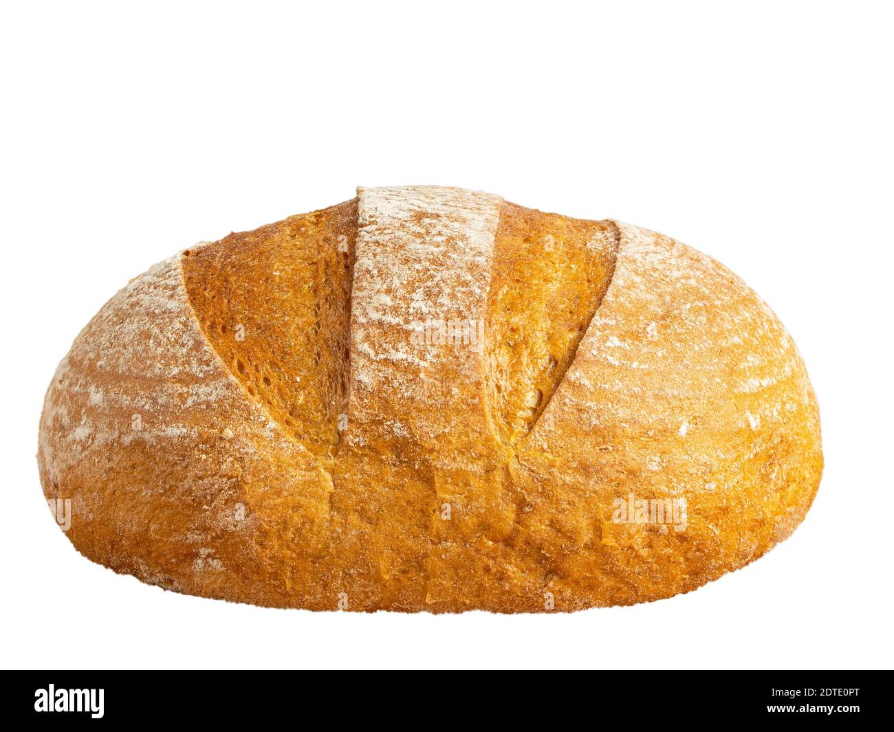 Freshly baked bread on an isolated background. Crusty brown bread Stock ...