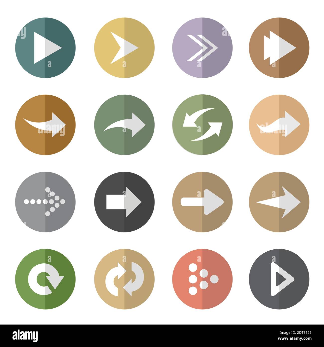 Vector group of arrow in the circle on white background. Easy editable ...