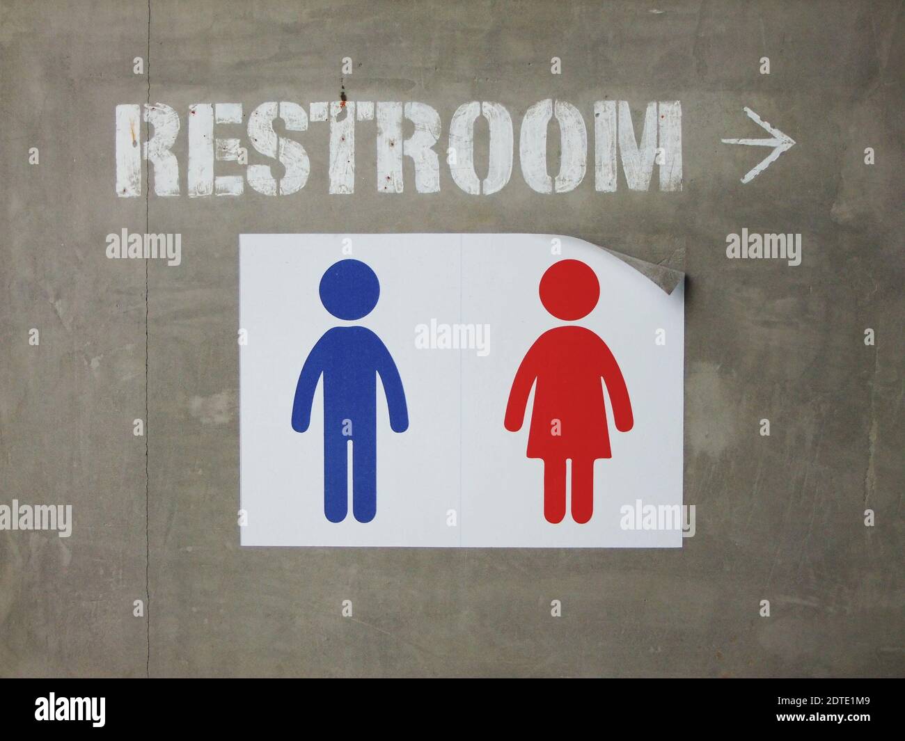 Close up of restroom sign on wall hi-res stock photography and images ...