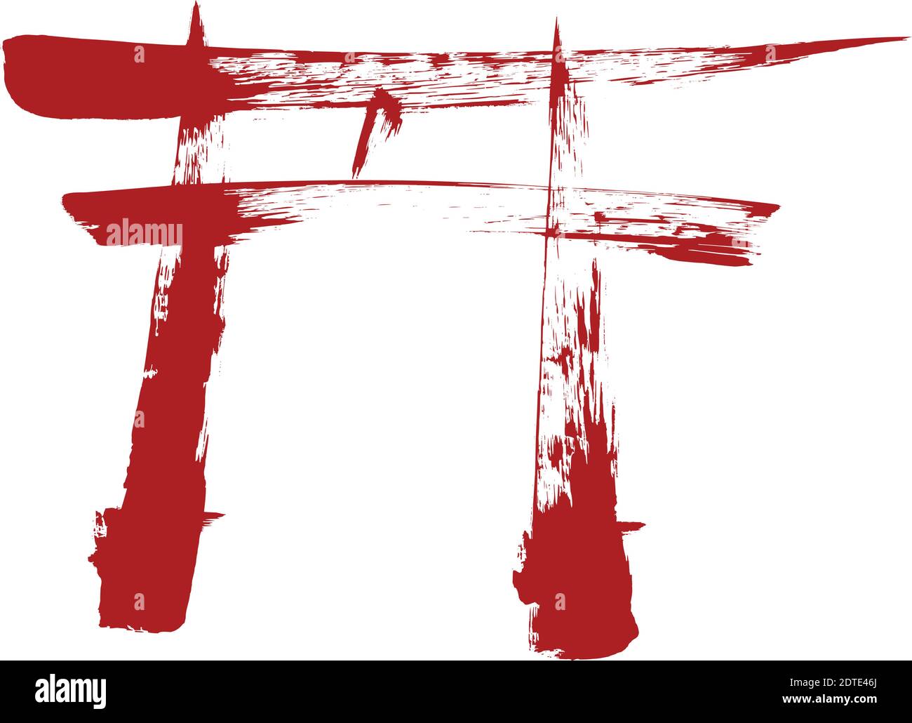 Religious Shinto Torri sign isolated on a white background Stock Vector ...