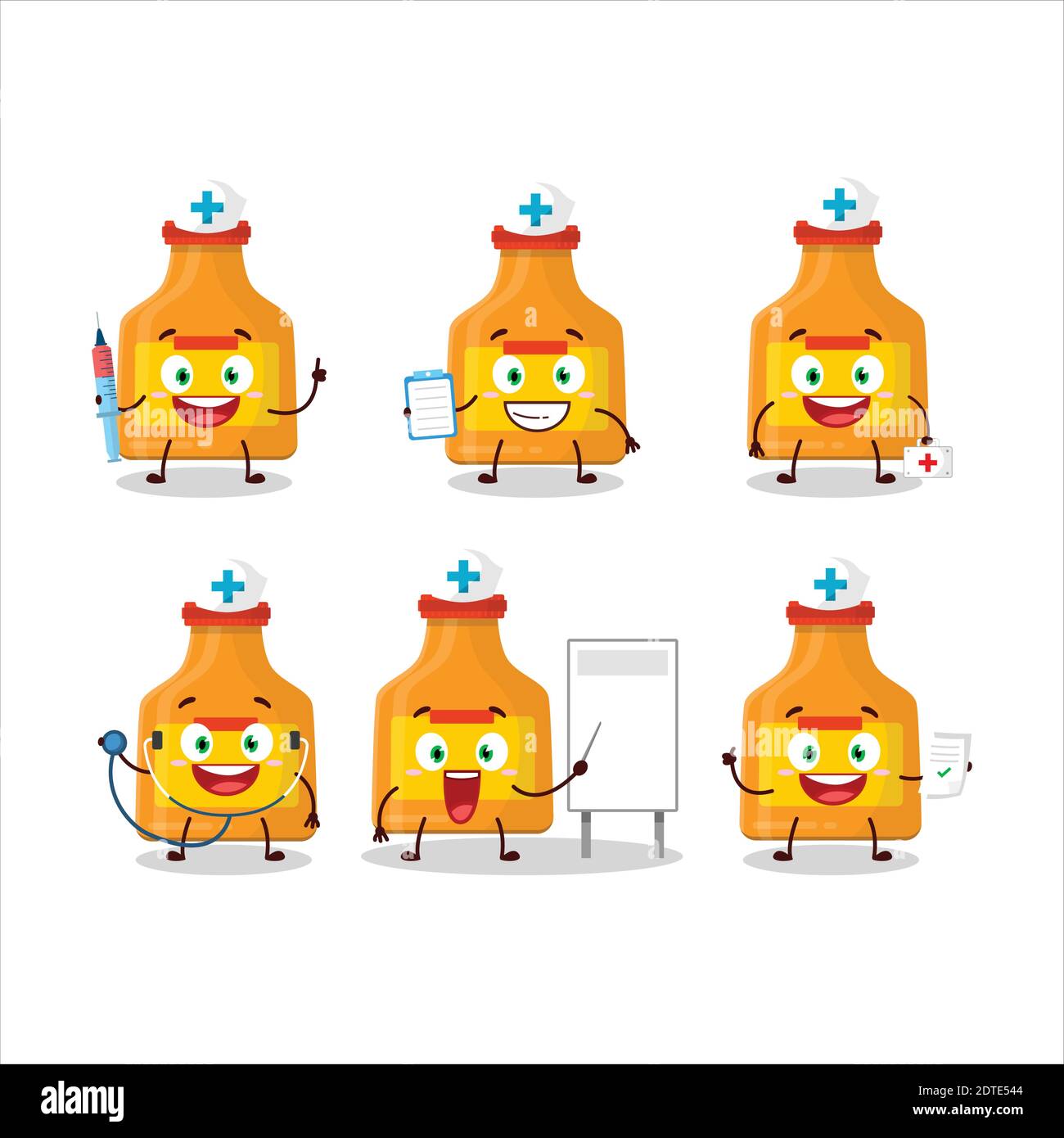 Doctor profession emoticon with curry cartoon character. Vector ...