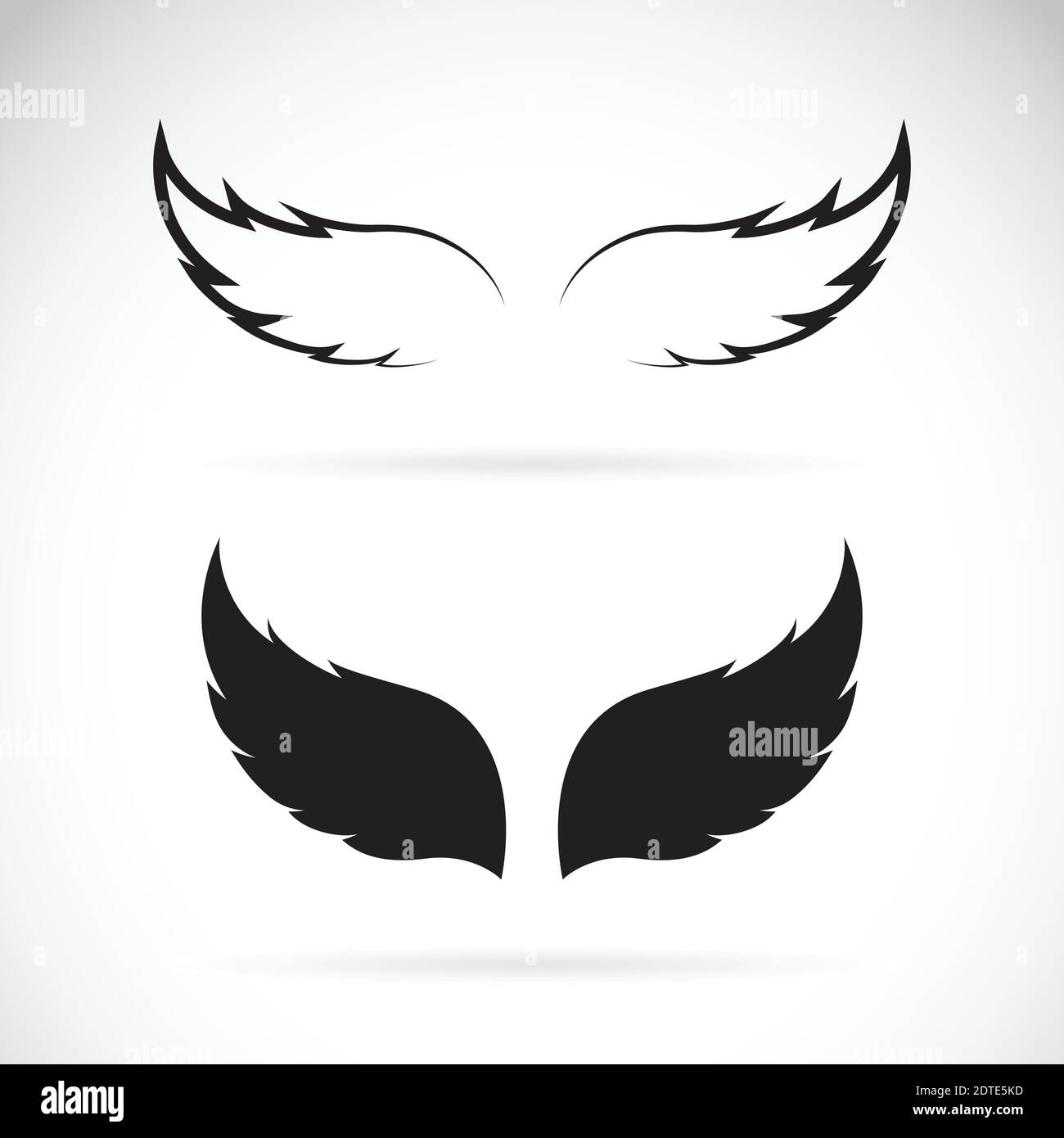 Vector black wing icon on white background. Easy editable layered ...