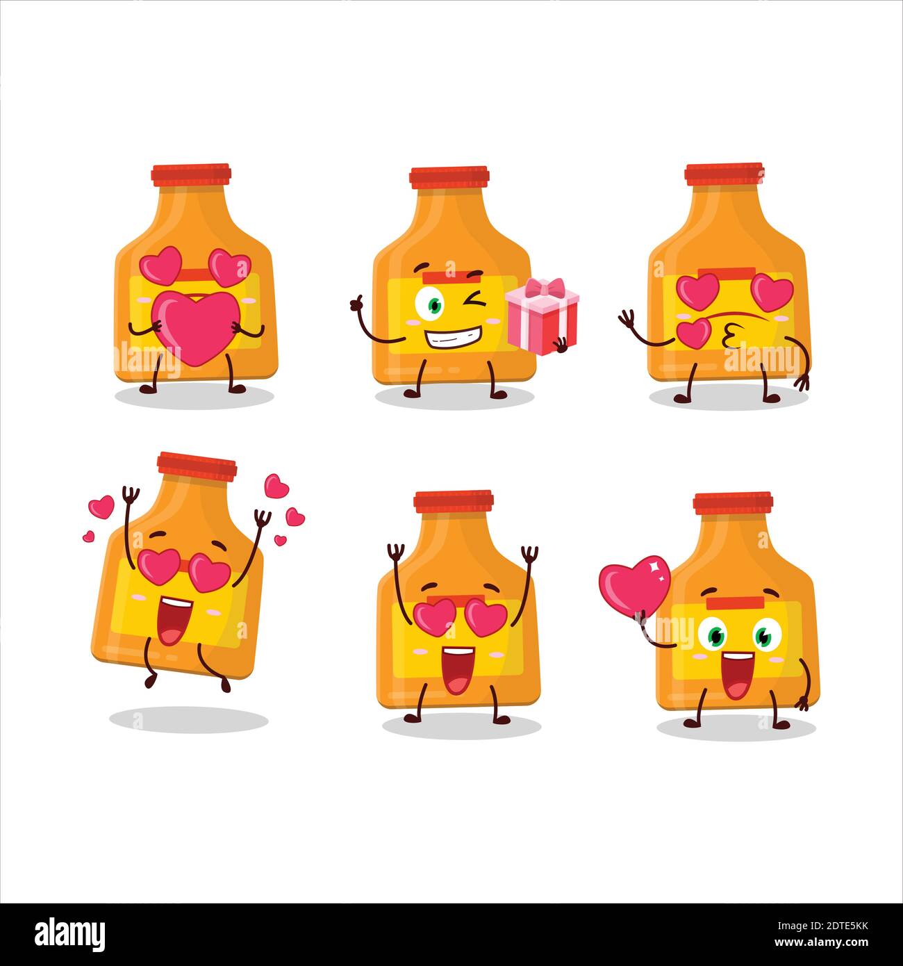 Curry cartoon character with love cute emoticon. Vector illustration ...