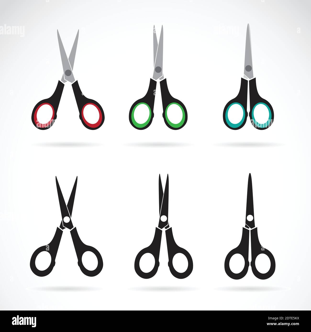 Vector scissors icon set on white background. Easy editable layered ...