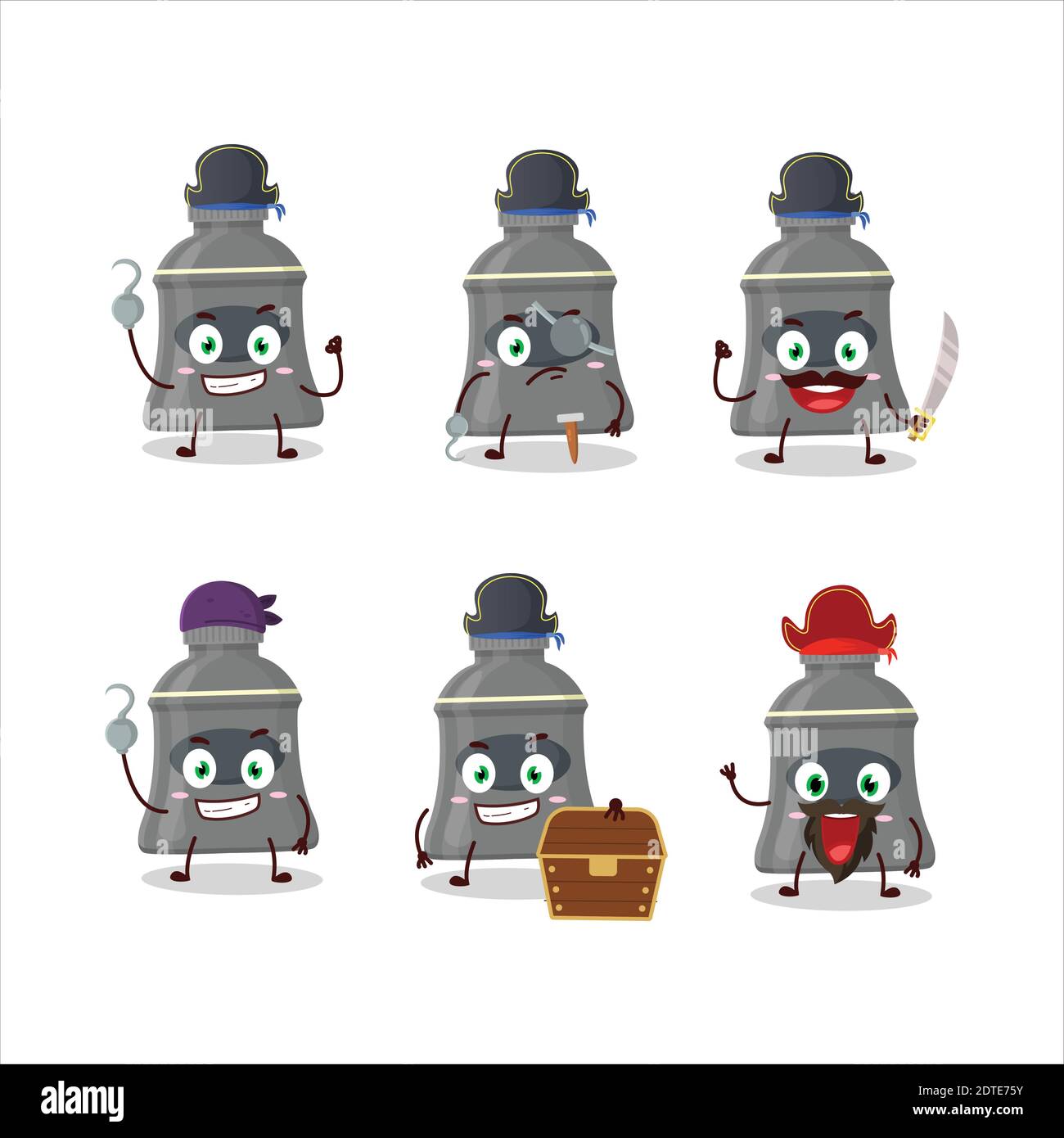Cartoon character of garlic sauce with various pirates emoticons ...