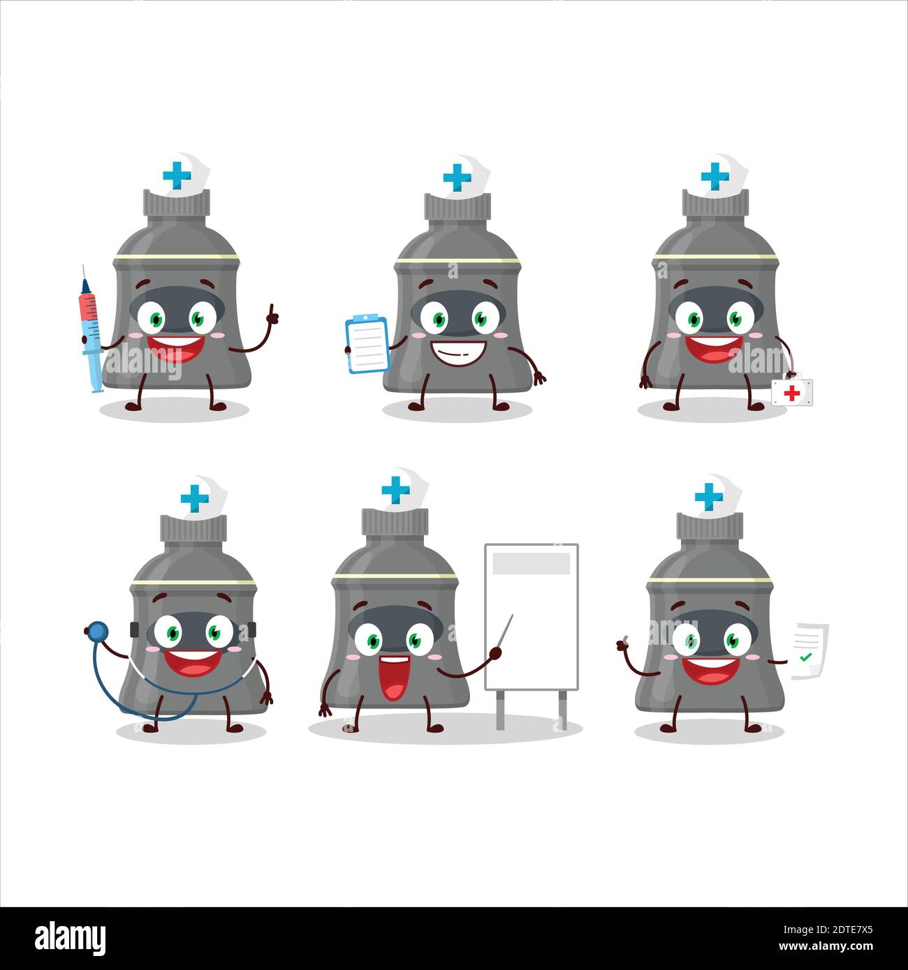 Doctor profession emoticon with garlic sauce cartoon character. Vector ...