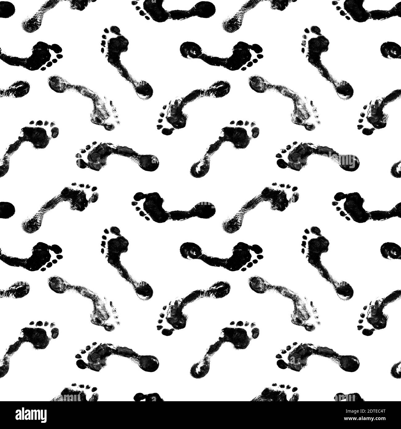 Seamless pattern of black human footprints white background isolated ...