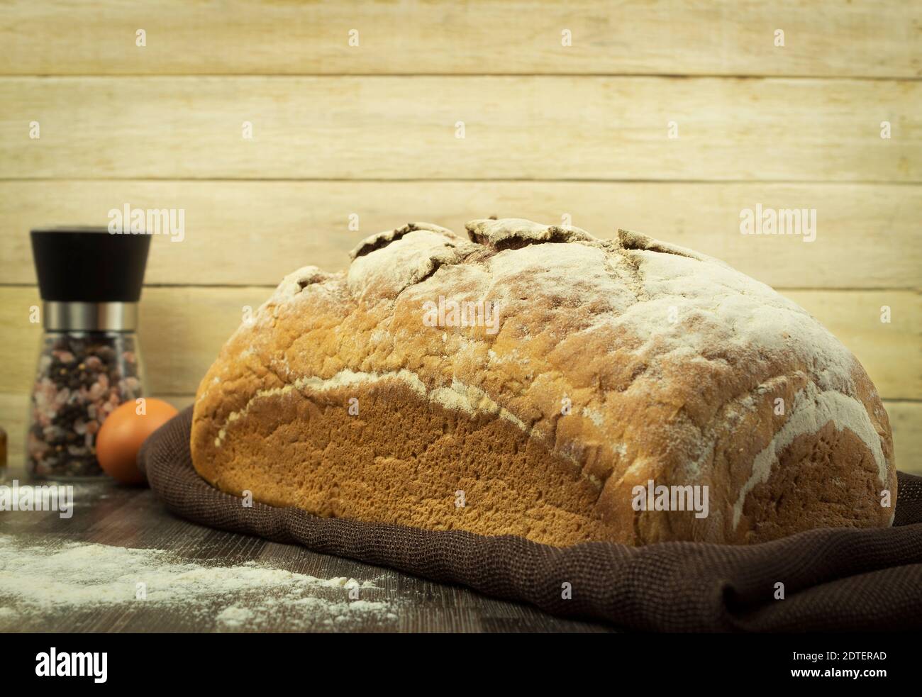 Fresh and homemade crispy bread as background for text Stock Photo - Alamy