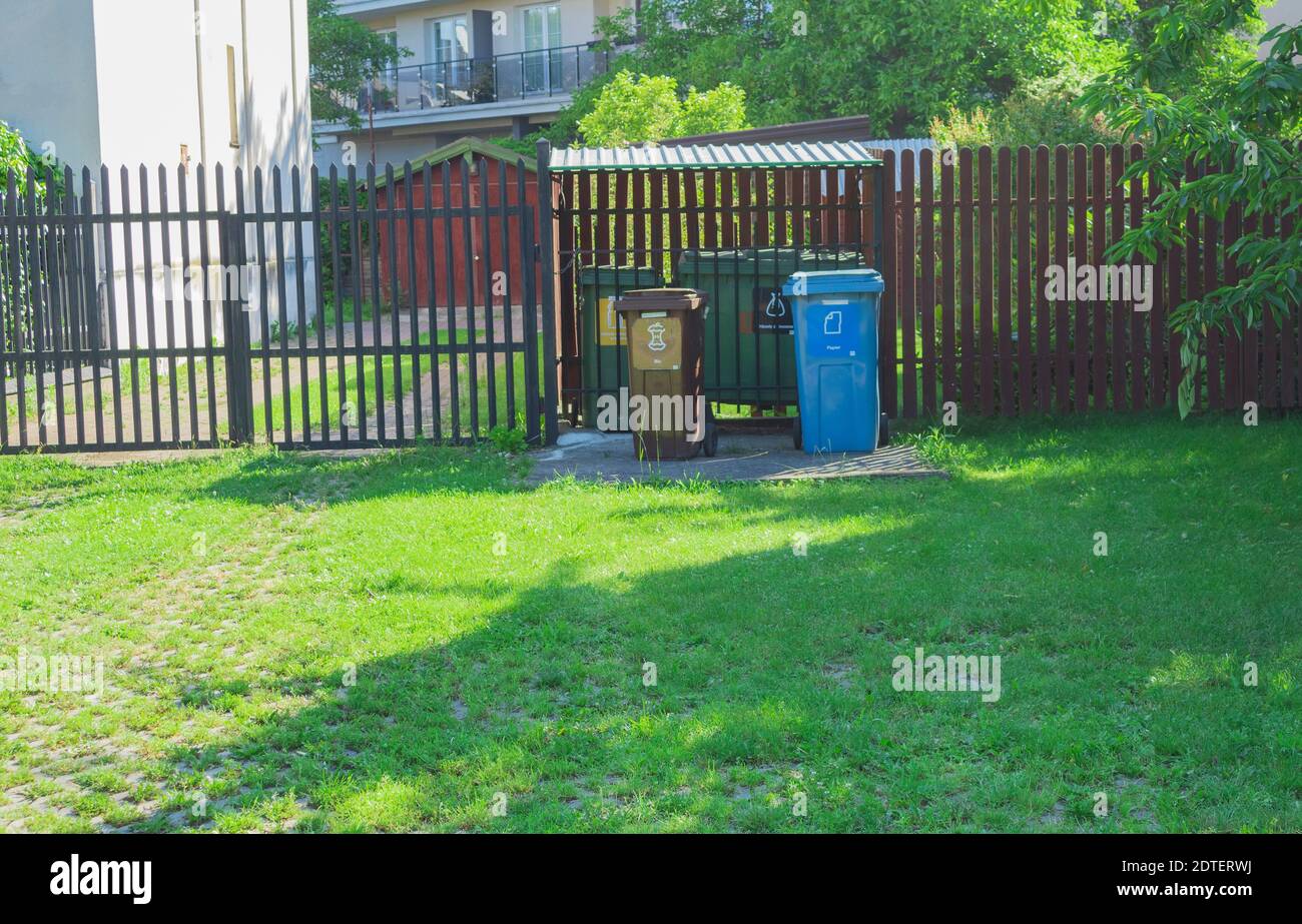Tanks for sorting garbage. Waste recycling Stock Photo - Alamy