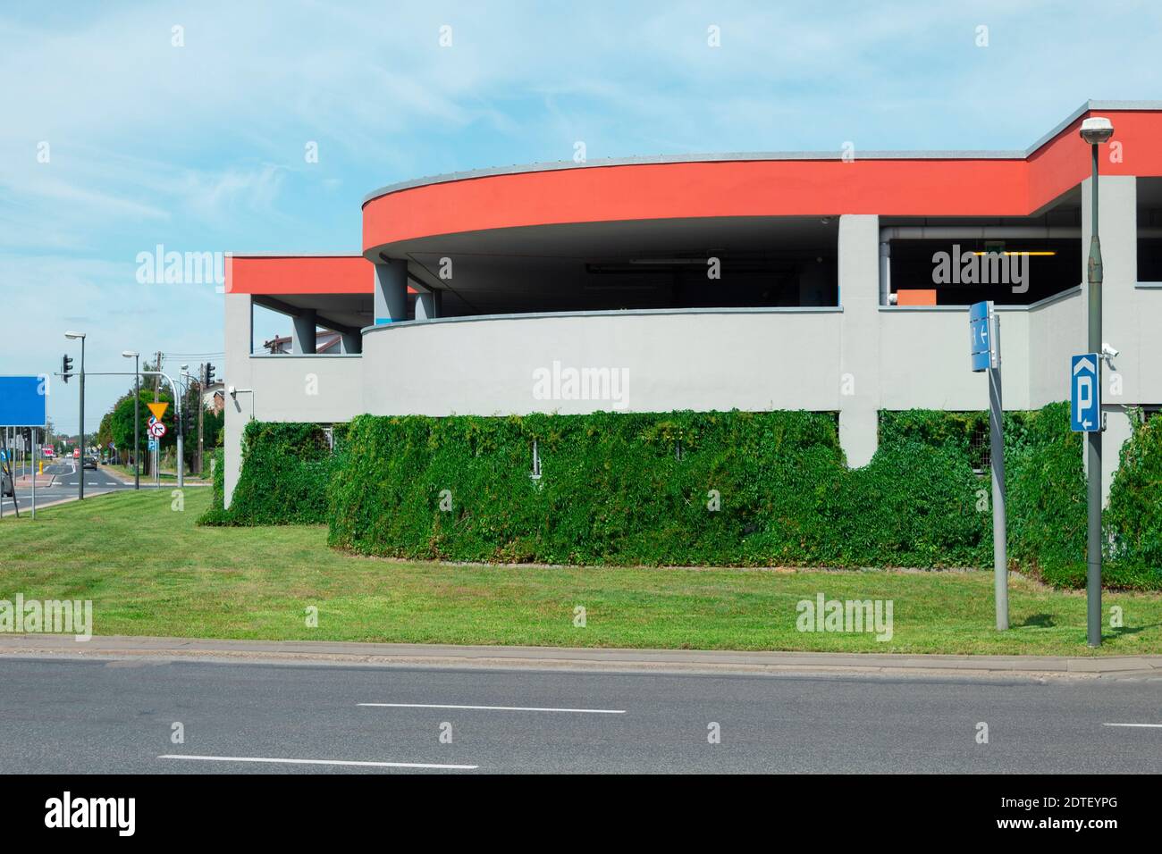 Large parking for light vehicles in the city center. Large three-storey ...