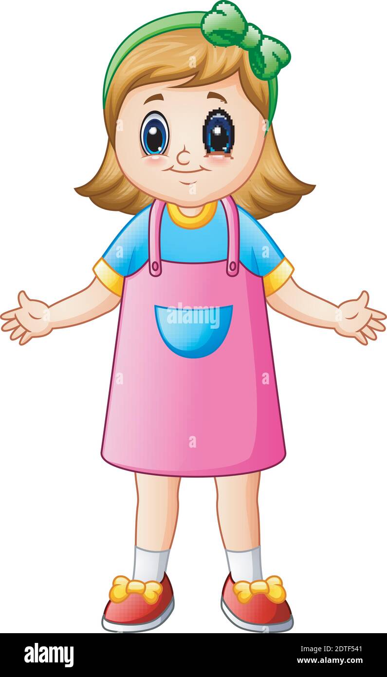 Vector illustration of Cute girl cartoon Stock Vector Image & Art - Alamy