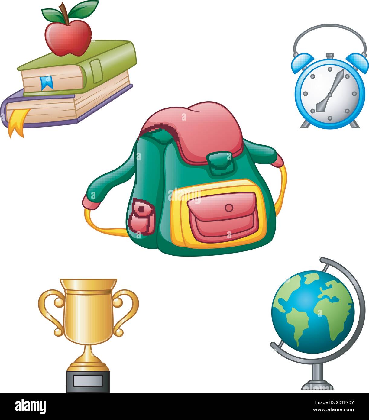 Vector illustration of School supplies icons set Stock Vector Image ...