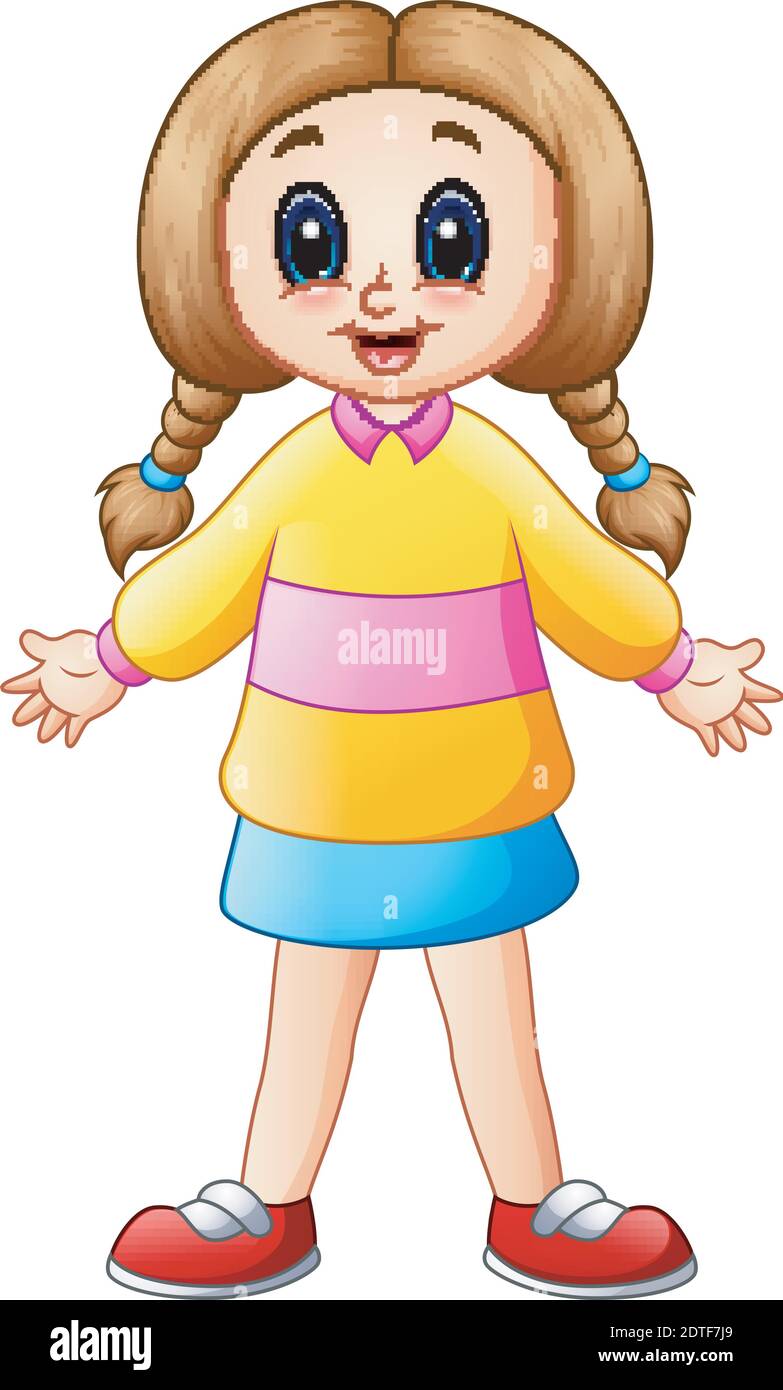 Vector illustration of Cute girl cartoon Stock Vector Image & Art - Alamy