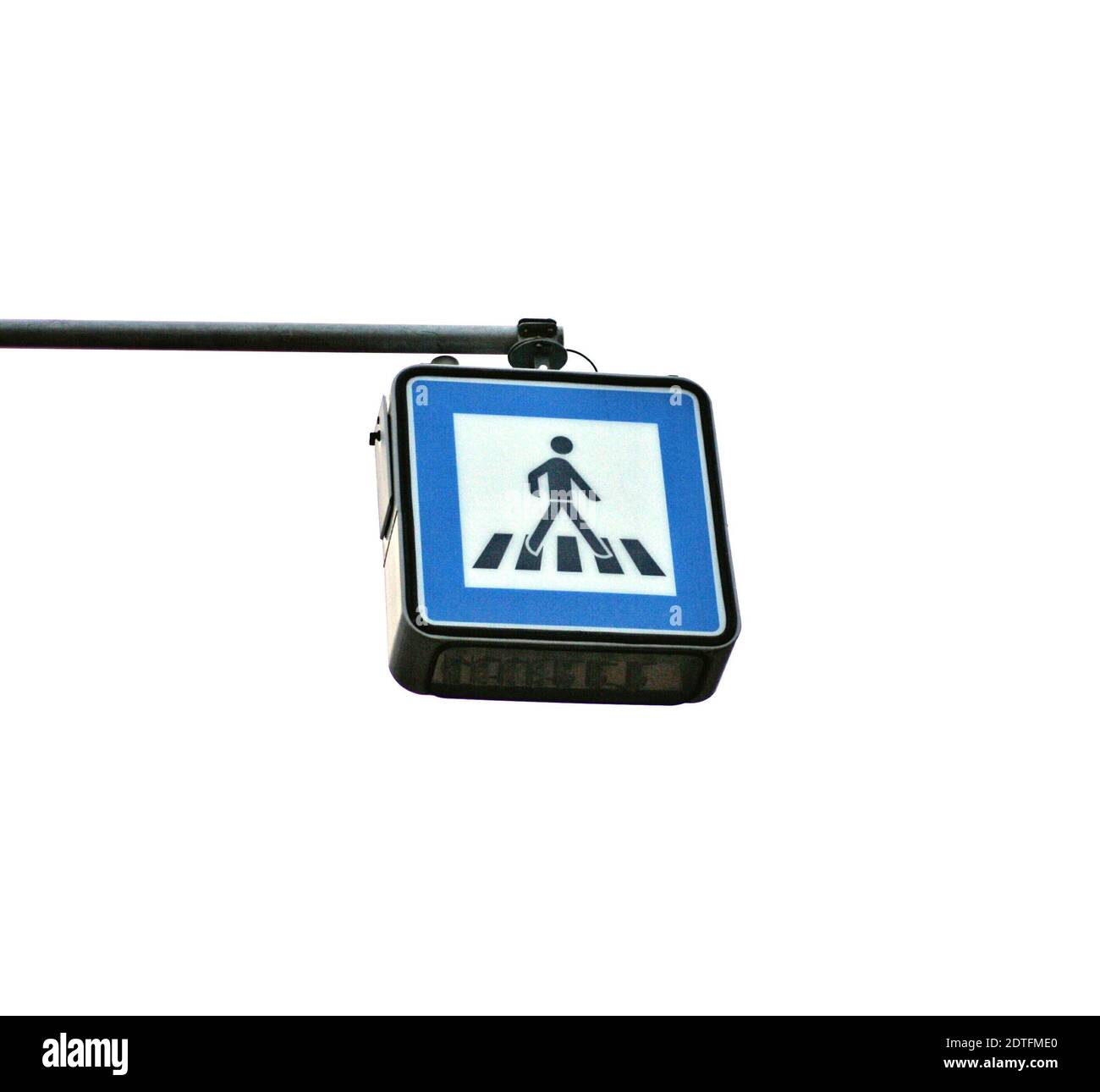 Pedestrian crossing warning Cut Out Stock Images & Pictures - Alamy