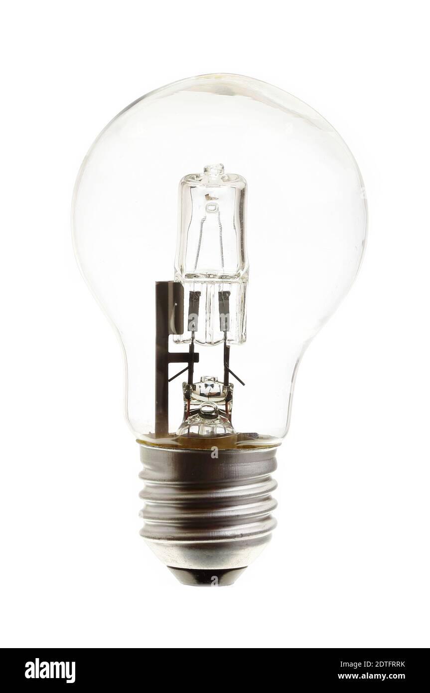 Close-up Of Light Bulb Against White Background Stock Photo - Alamy