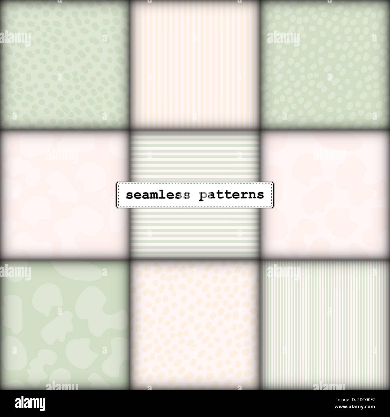 seamless pattern minimalist set in delicate complementary pastel olive ...