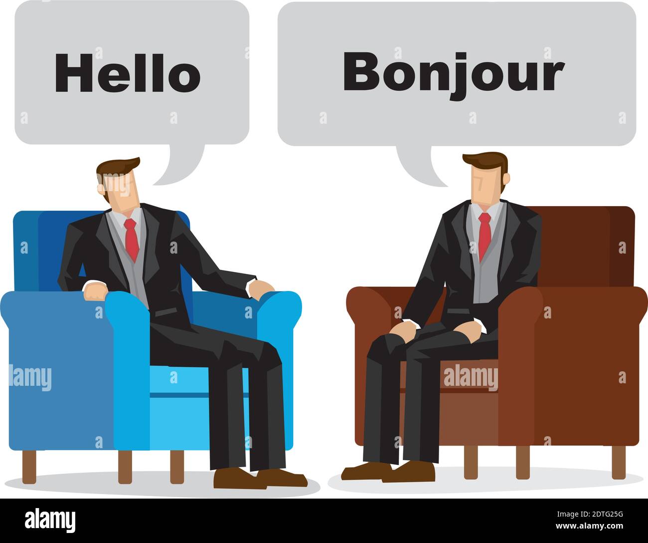 Business people talking in with different languages. Concept of ...