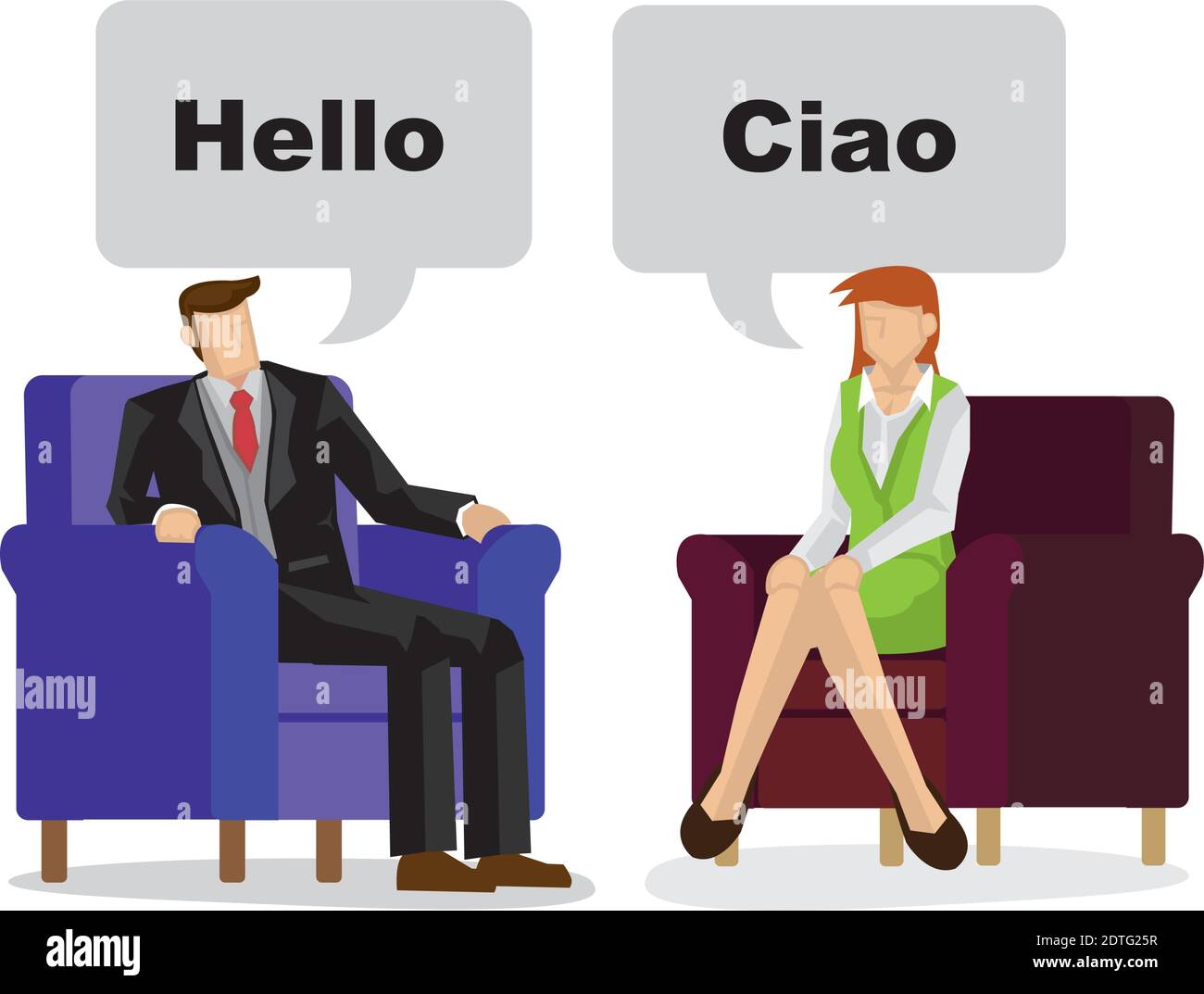 Business people talking in with different languages. Concept of ...