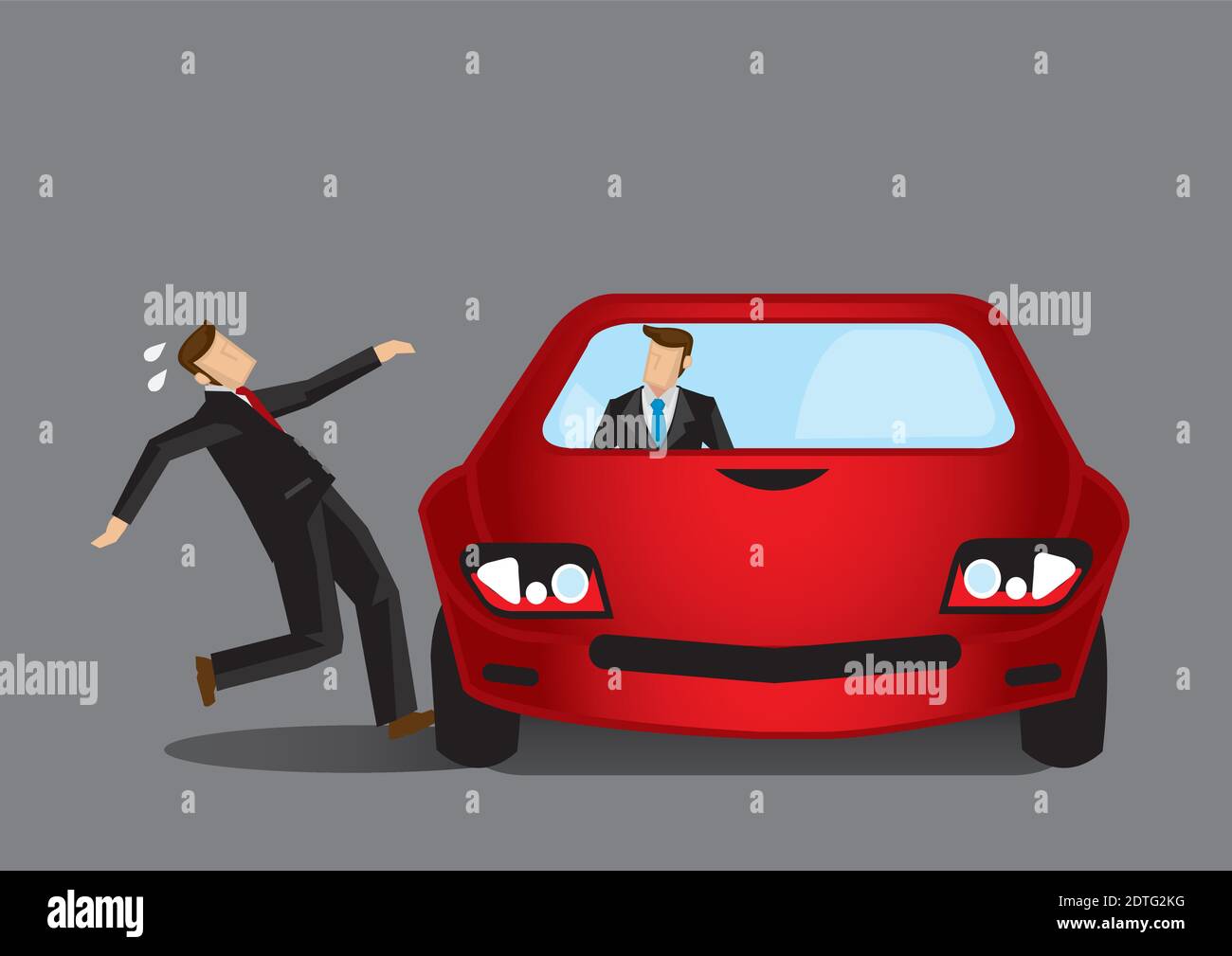 Cartoon illustration businessman driving car hi-res stock photography ...
