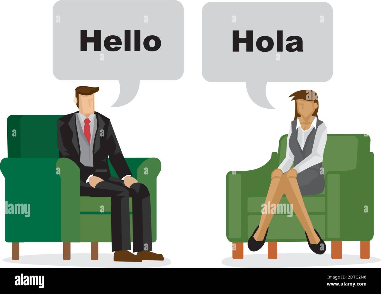 Business people talking in with different languages. Concept of ...