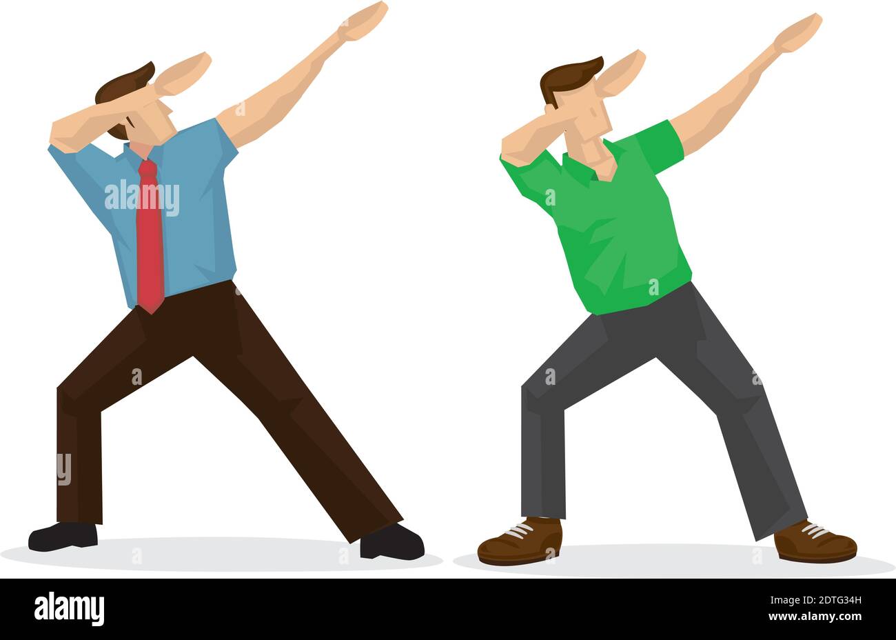 Illustration of two man doing a dab. Vector cartoon illustration Stock ...