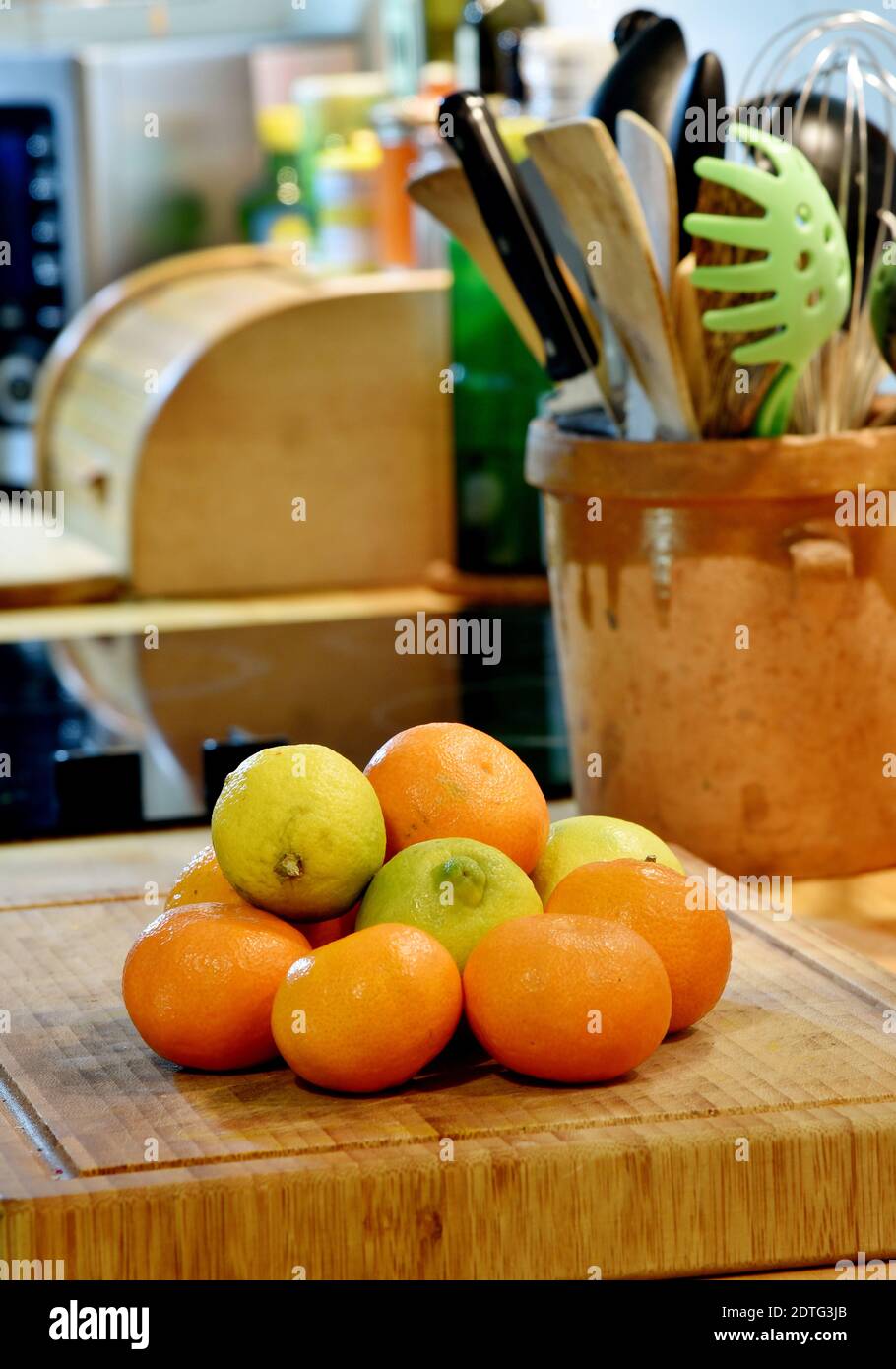 Fresh Fruits In Kitchen Stock Photo - Alamy