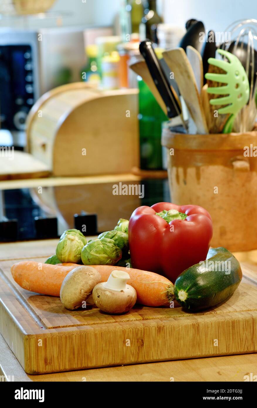 Vegetables In Kitchen Stock Photo - Alamy