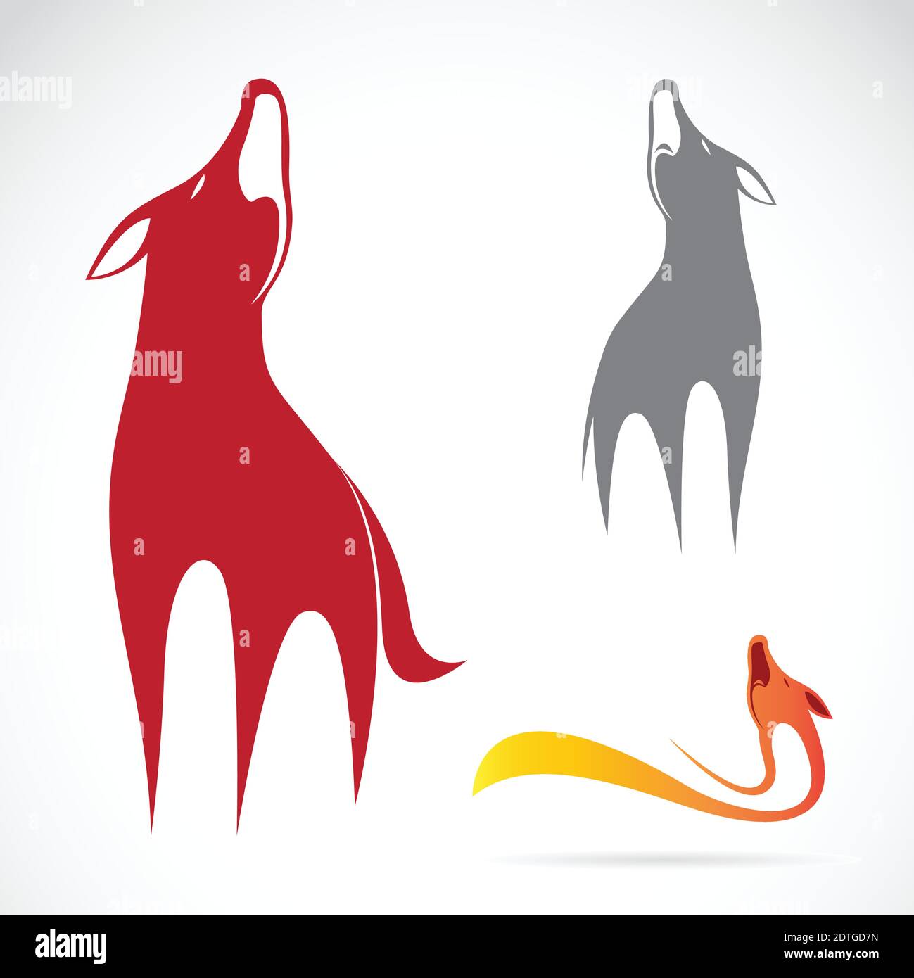 Vector image of an wolf design on white background Stock Vector Image ...