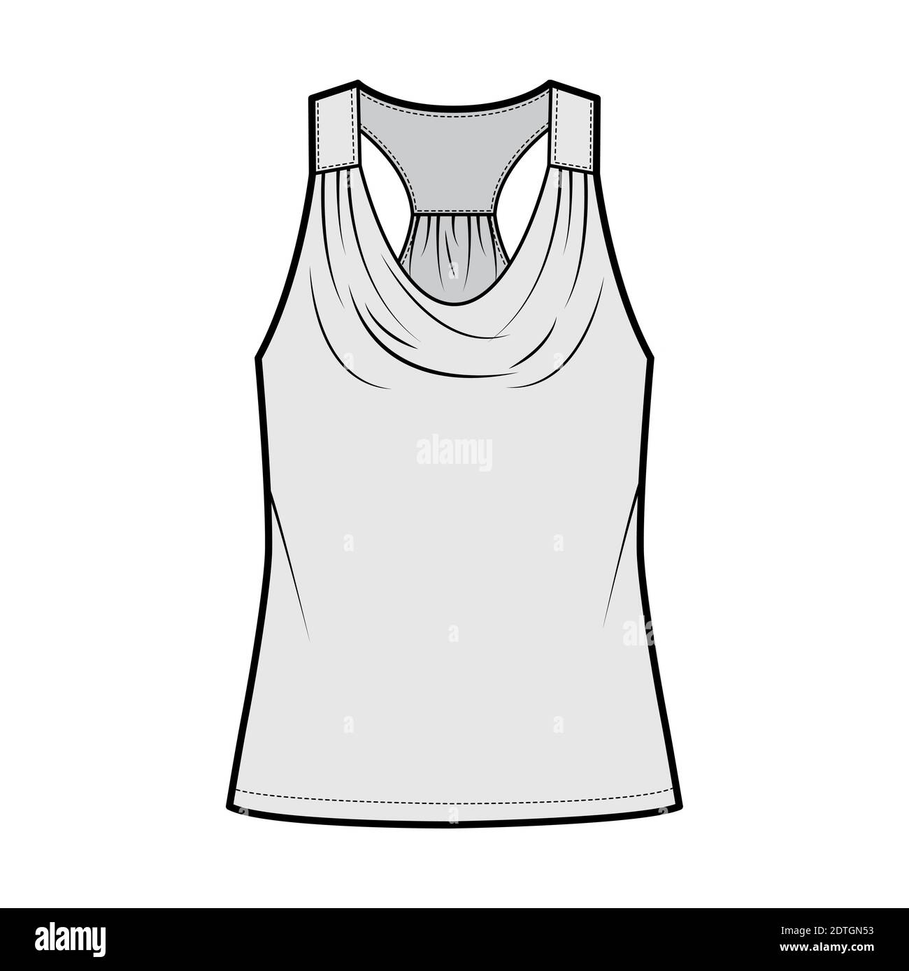 Grey cowl neck top Stock Vector Images - Alamy