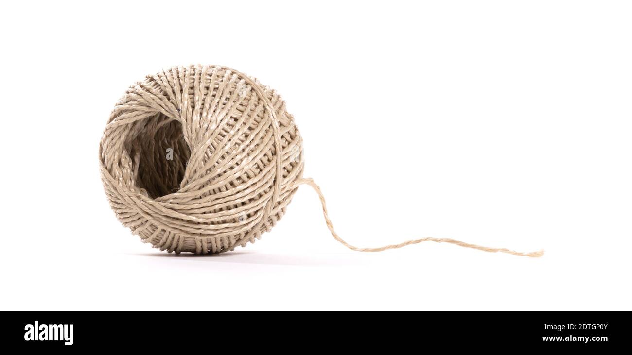 Ball of string isolated on a white background Stock Photo - Alamy