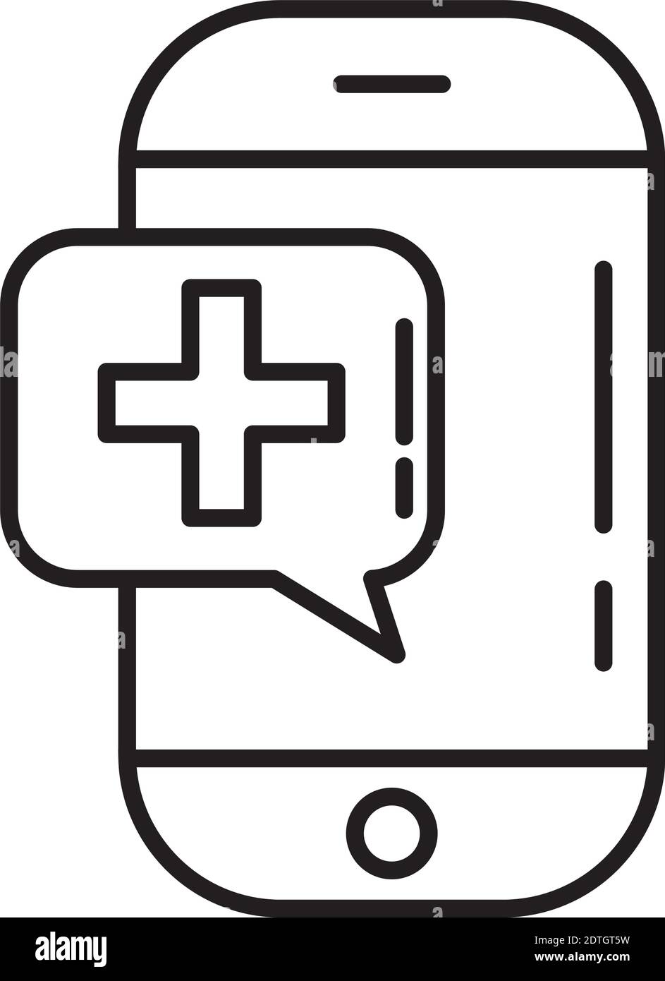 smartphone with medical cross symbol line style icon Stock Vector Image ...
