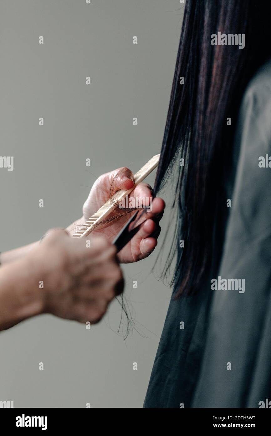 hands on hair Stock Photo - Alamy